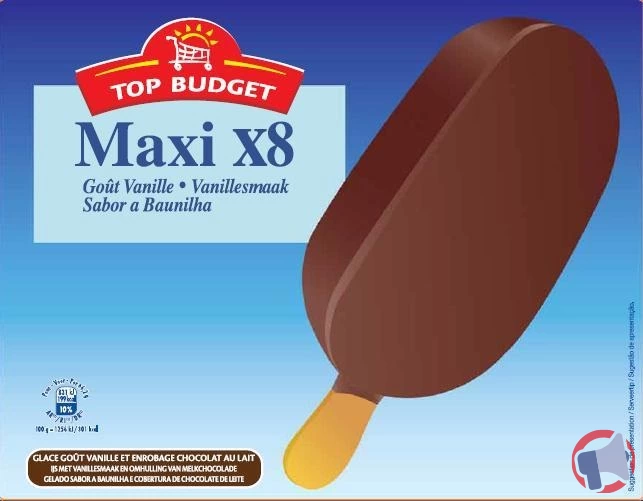 Rappel produit TOP BUDGET BATONNET GEANTX8 VANILLE/LAIT TOP BUDGET ...